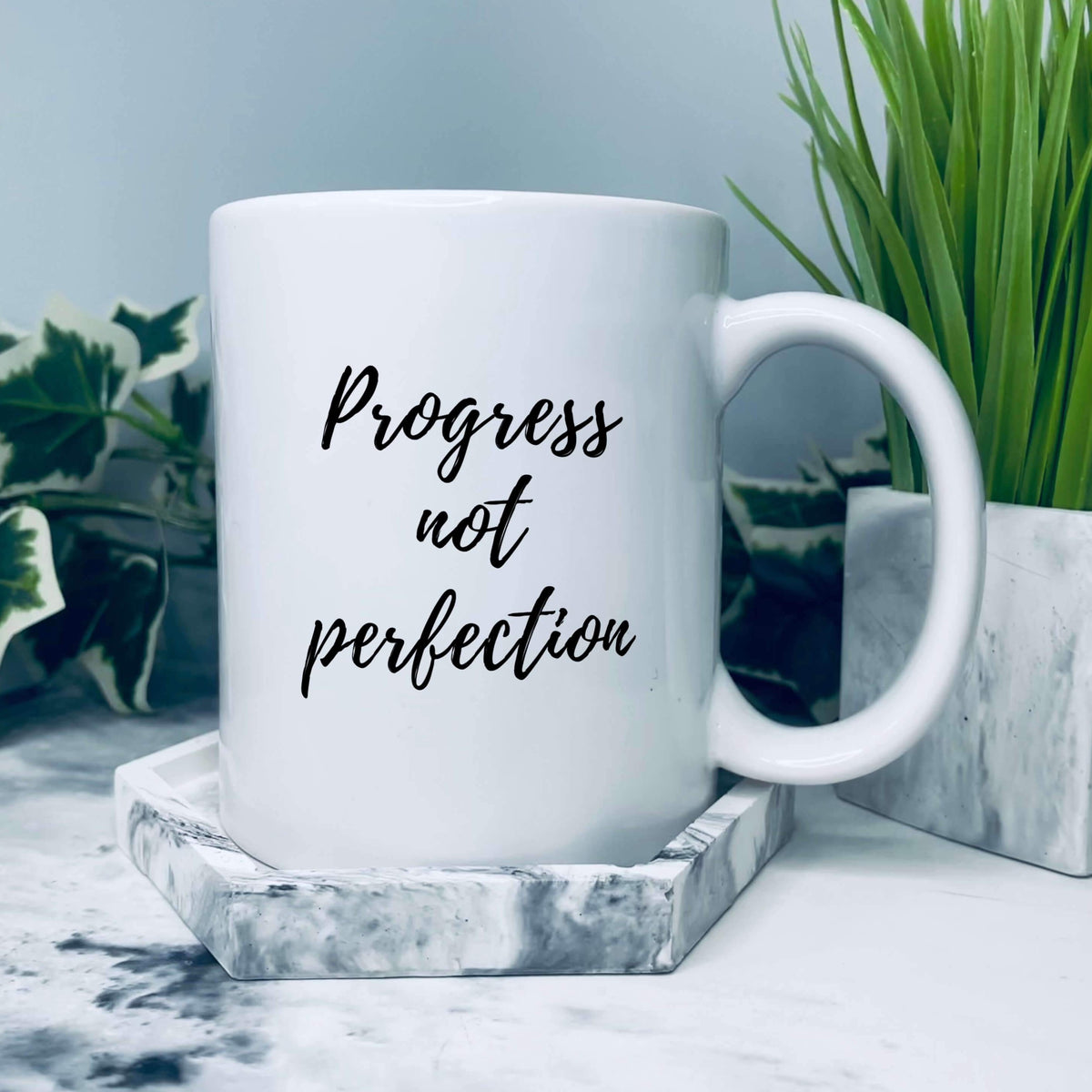 Progress not perfection mug – Evolved Creative